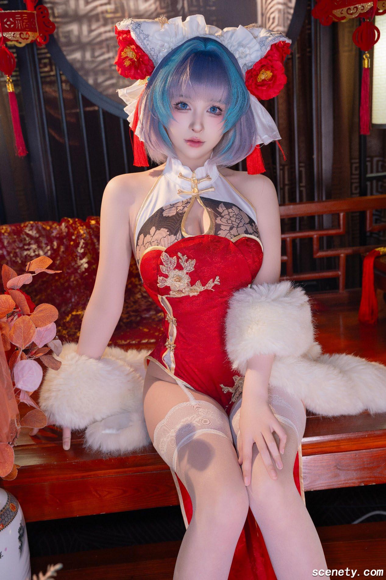 【清水由乃】NO.65 柴郡新春旗袍 [71P1V-696MB] - 小七图库